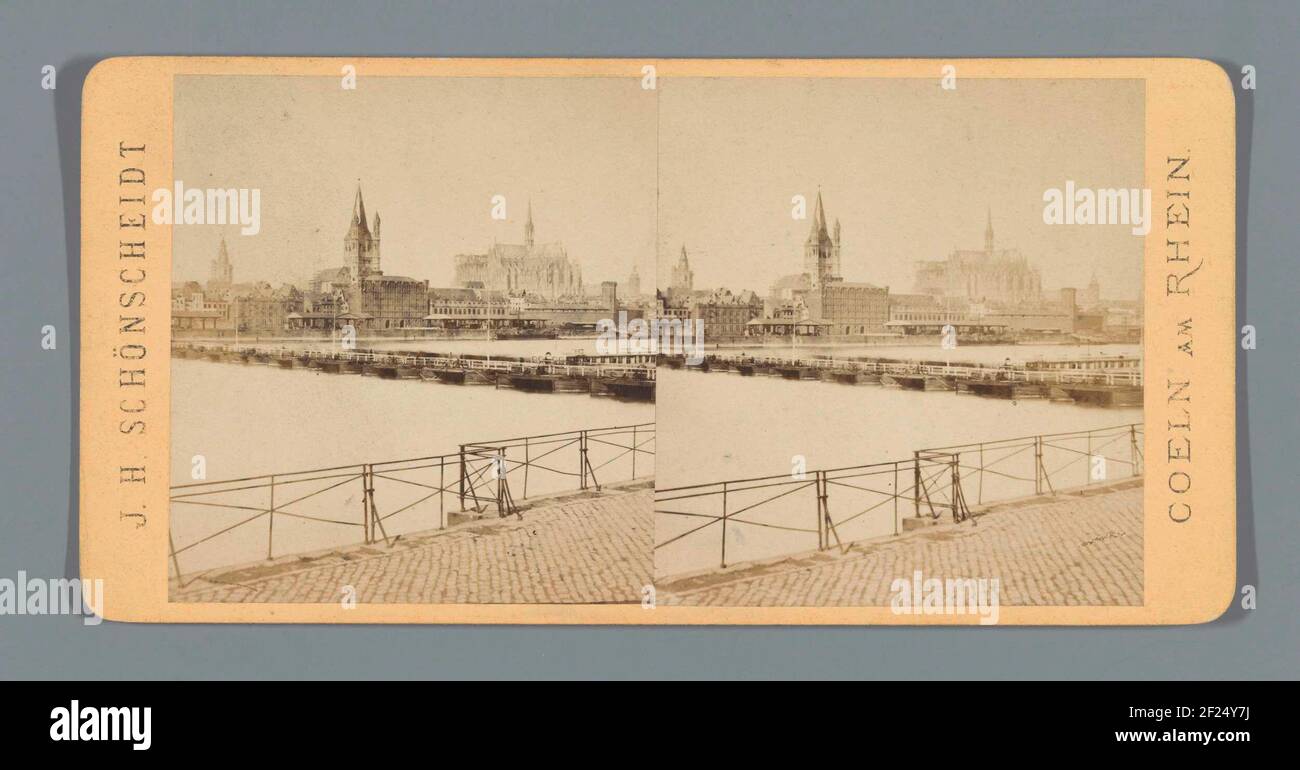 Schipbrug te clubs; Cöln - panorama with dome; Coeln on the Rhine Stock ...