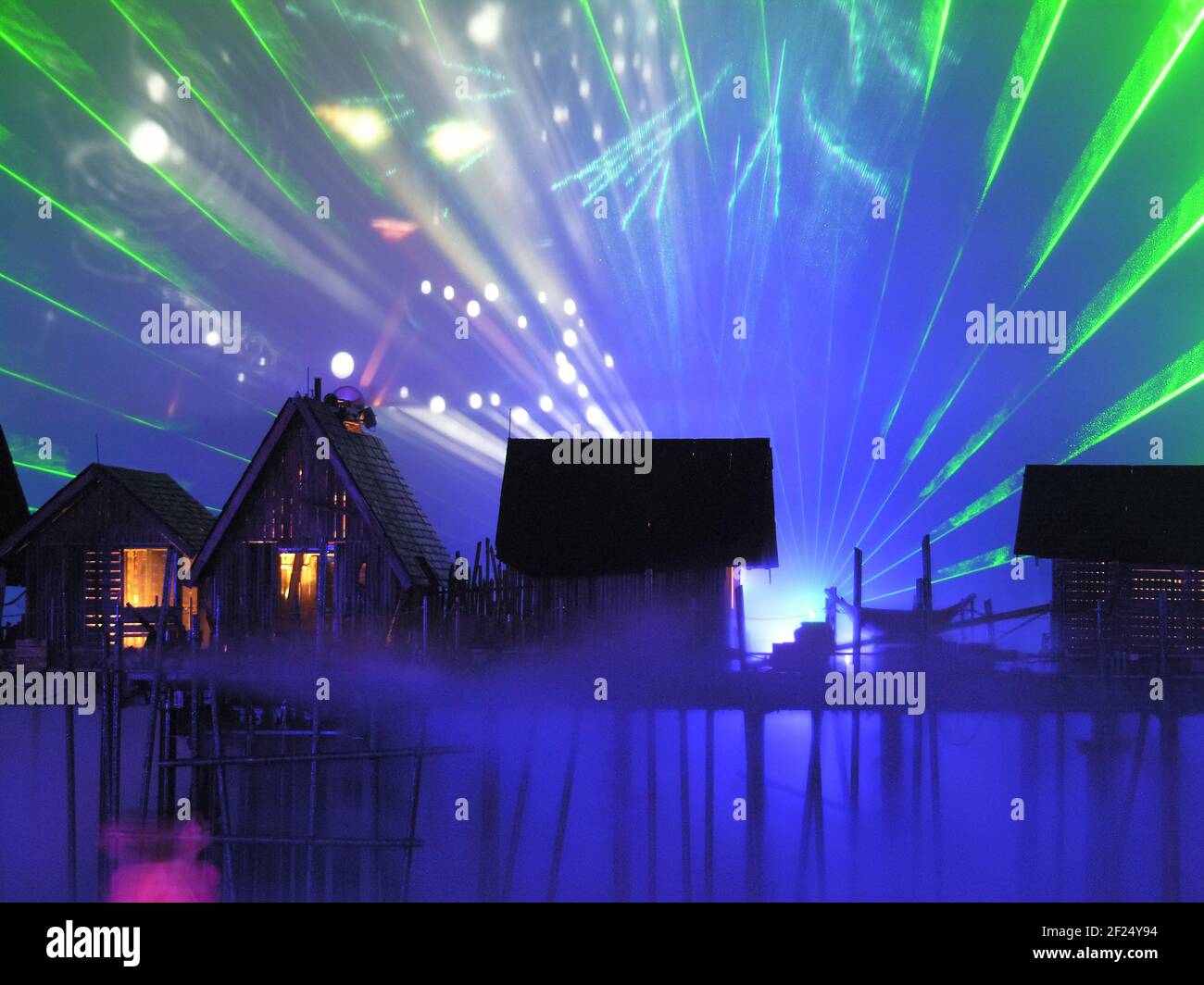 Island SENTOSA, Singapore, Laser show of dancing fountains Stock Photo ...
