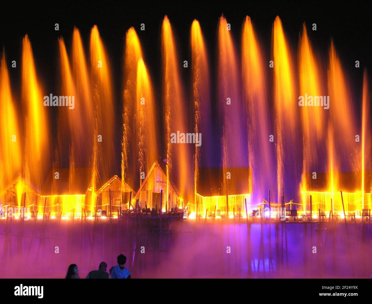 Island SENTOSA, Singapore, Laser show of dancing fountains Stock Photo ...