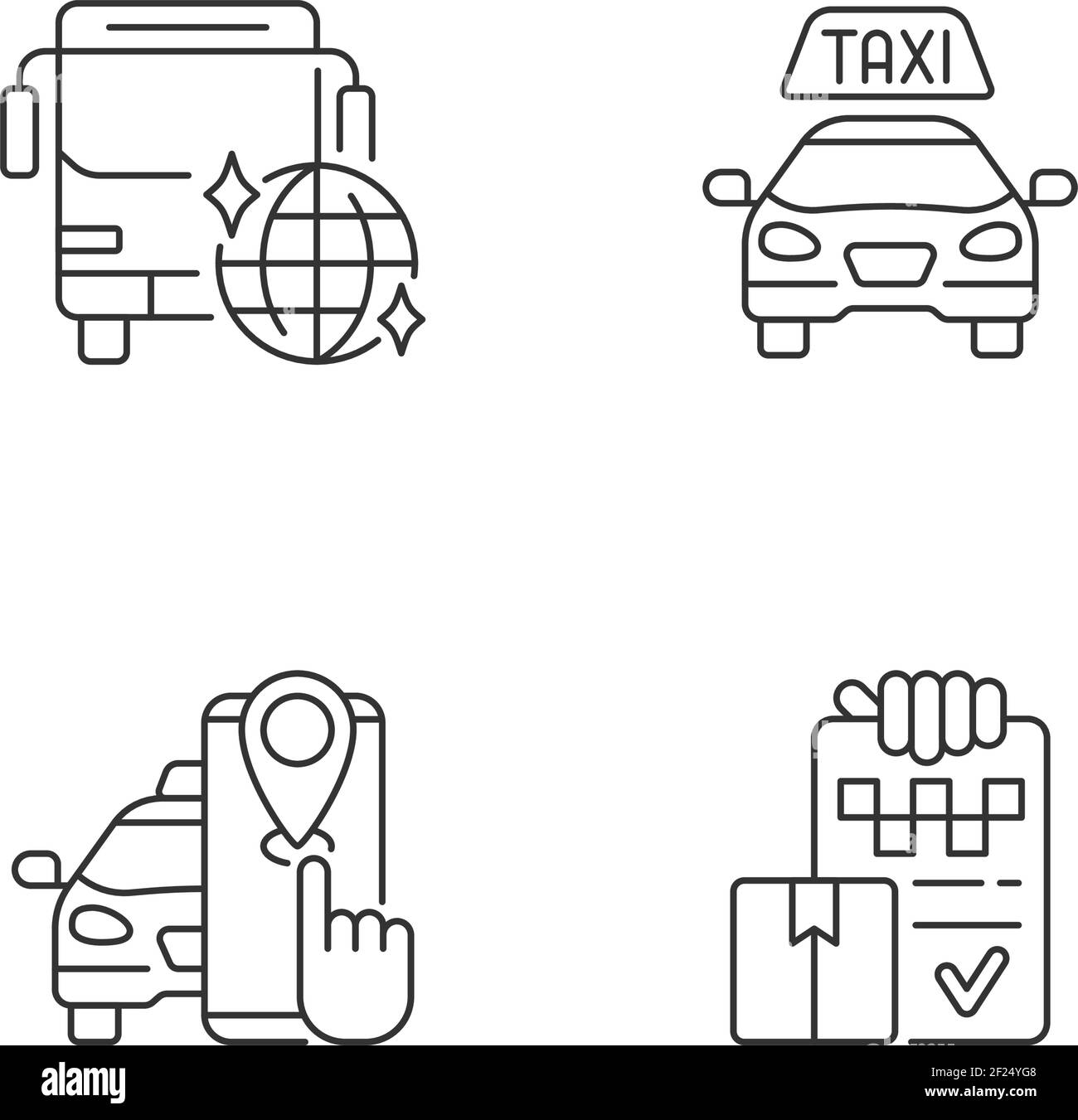 Taxi service linear icons set Stock Vector Image & Art - Alamy