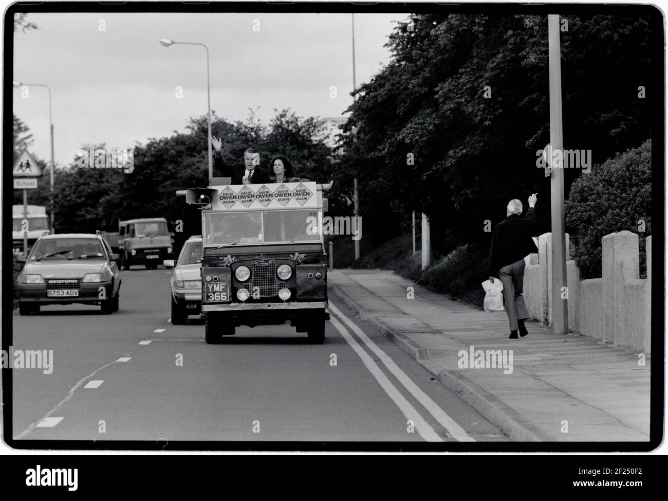 David Owen of the SDP on the British Election Campaign in 1987 Stock ...