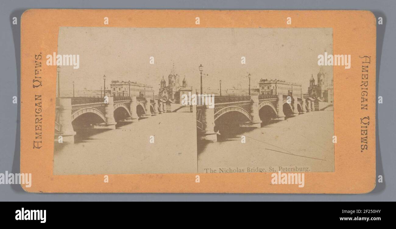 View of the Nicolas Bridge in Saint Petersburg; The Nicholas Bridge, St ...