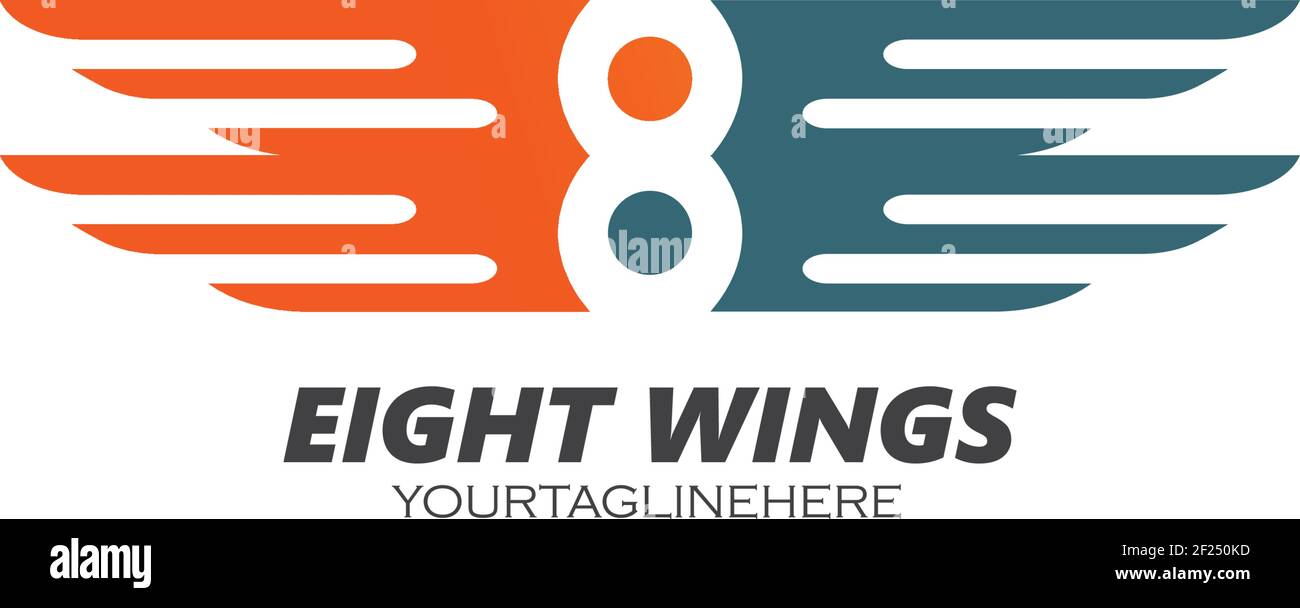 8 wings logo symbol icon vector illustration template Stock Vector ...