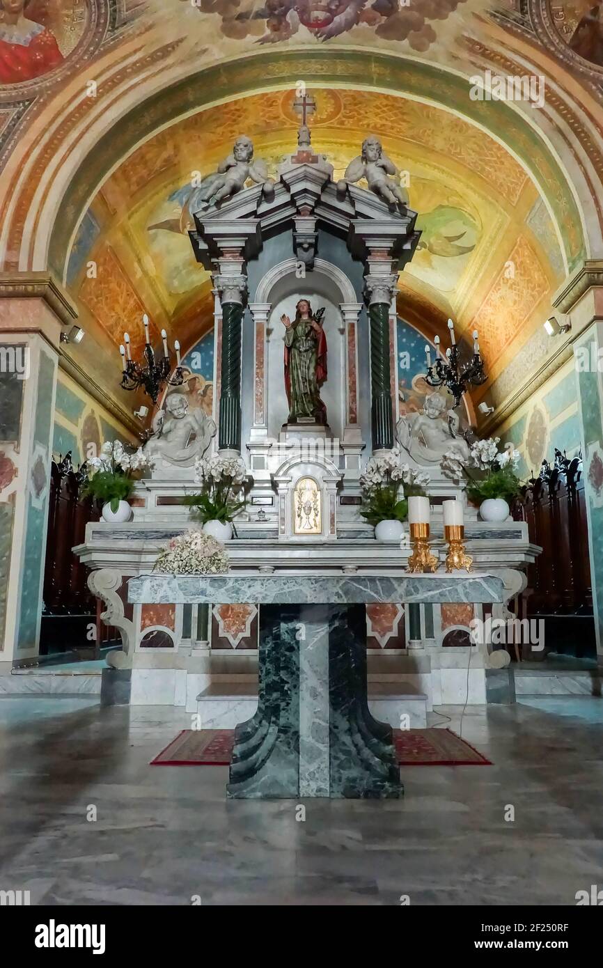 Interior of Saint Anna Church in Arzachena Sardinia Stock Photo - Alamy