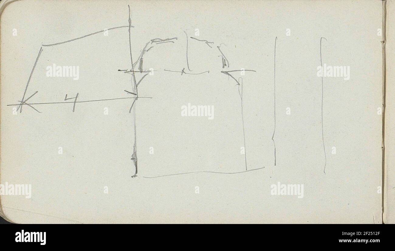 Architectuur Studie.Leaf 26 Verso from a sketchbook with 34 sheets ...