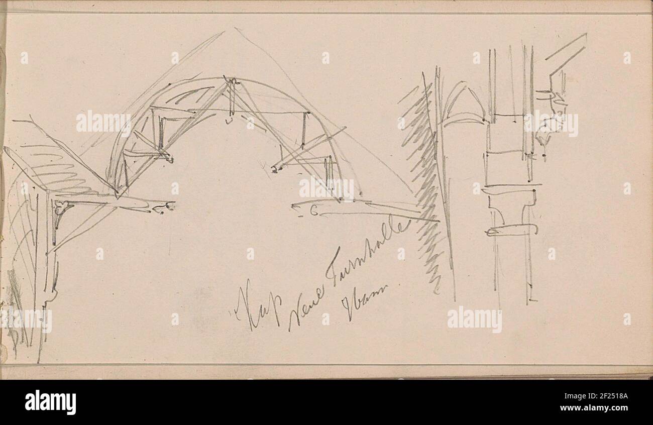 Hood of the sports hall in Hannover.Leaf 11 recto from a sketchbook ...