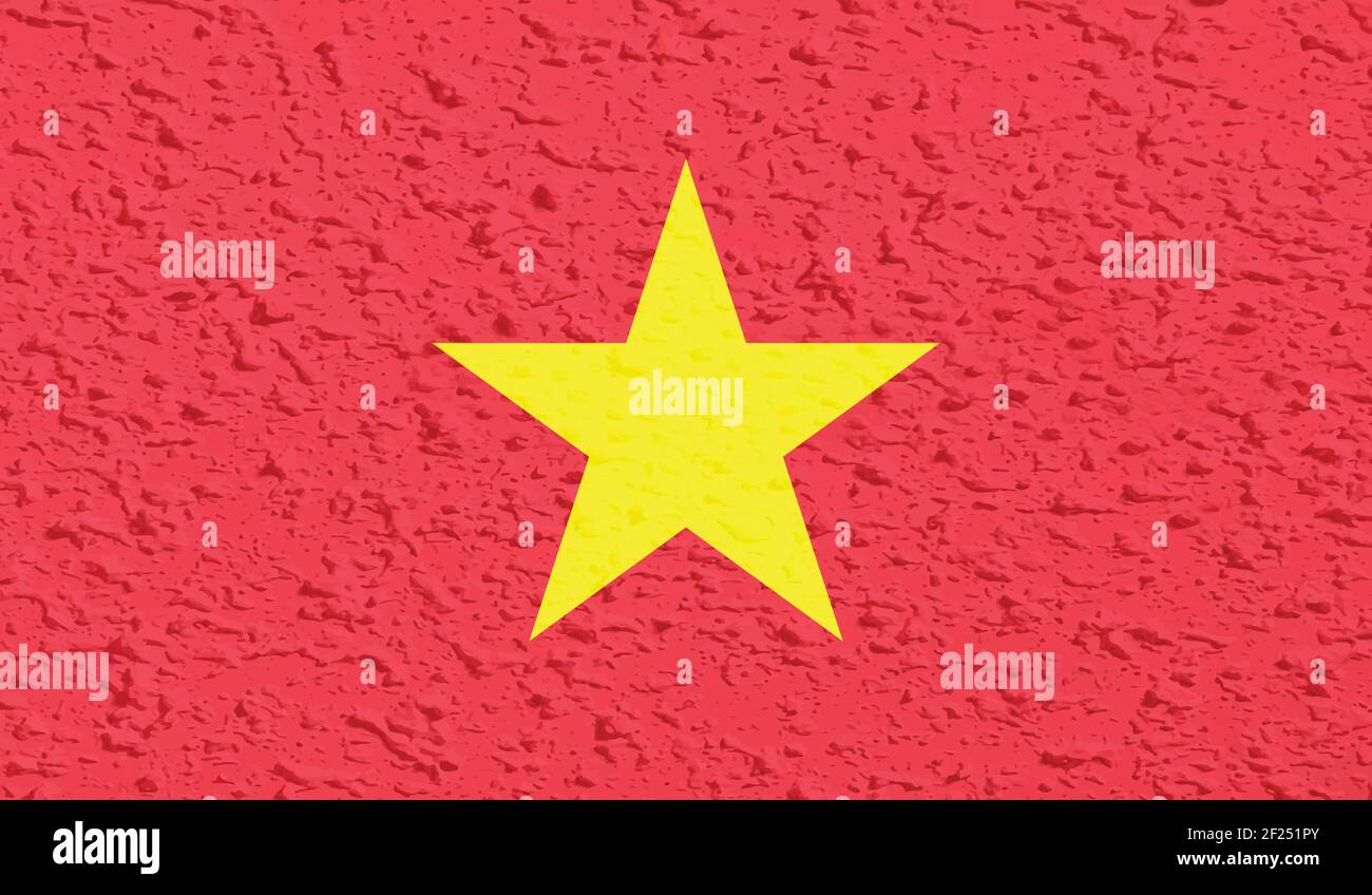 Vietnam flag with waving grunge texture. Vector background Stock Vector ...