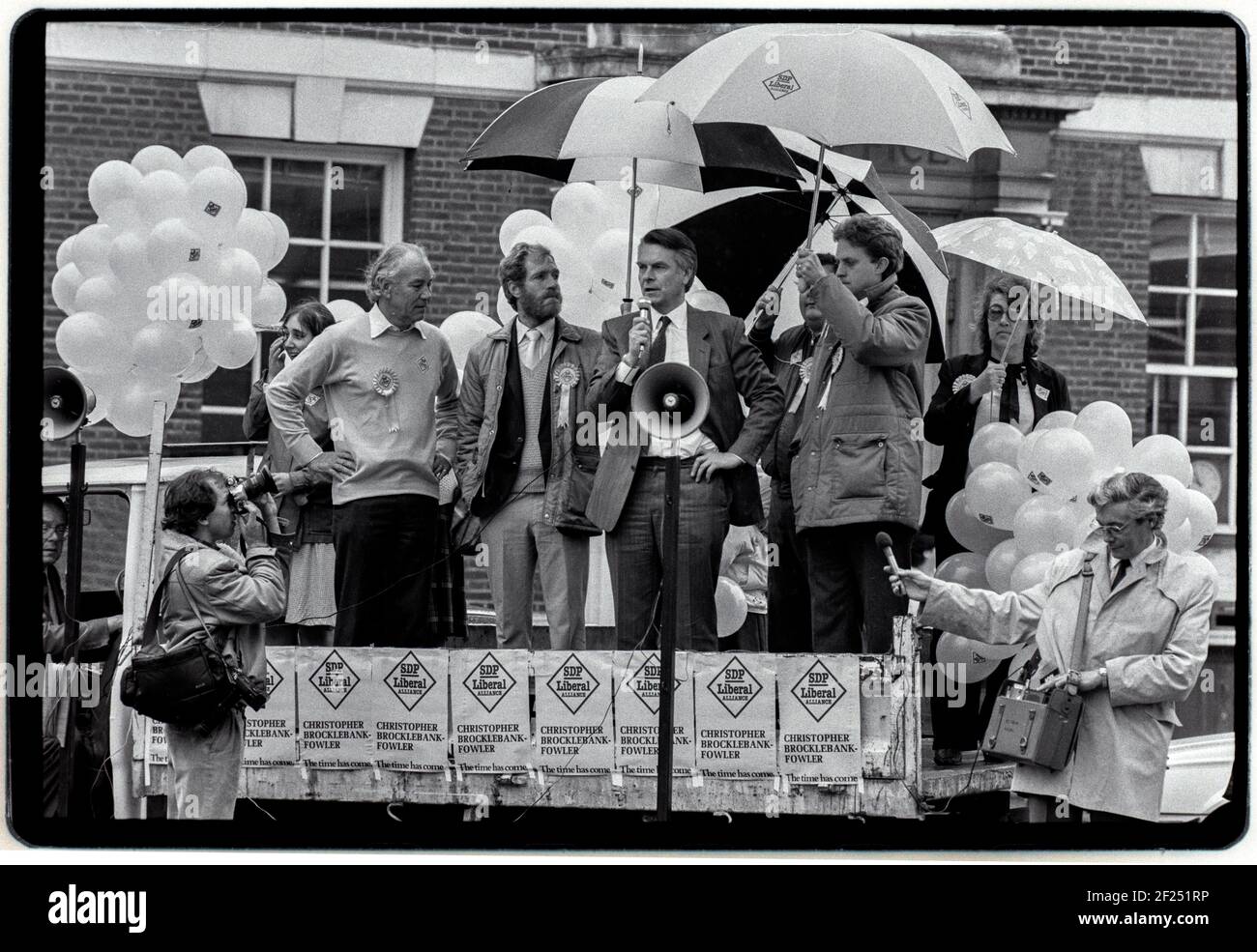 David Owen of the SDP on the British Election Campaign in 1987 Stock ...