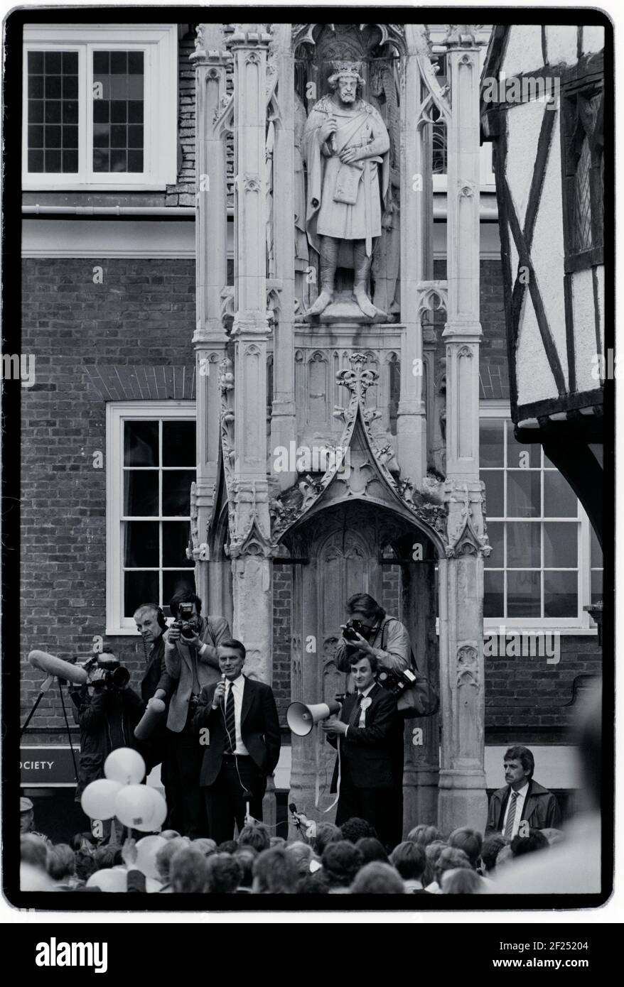 David Owen of the SDP on the British Election Campaign in 1987 Stock ...