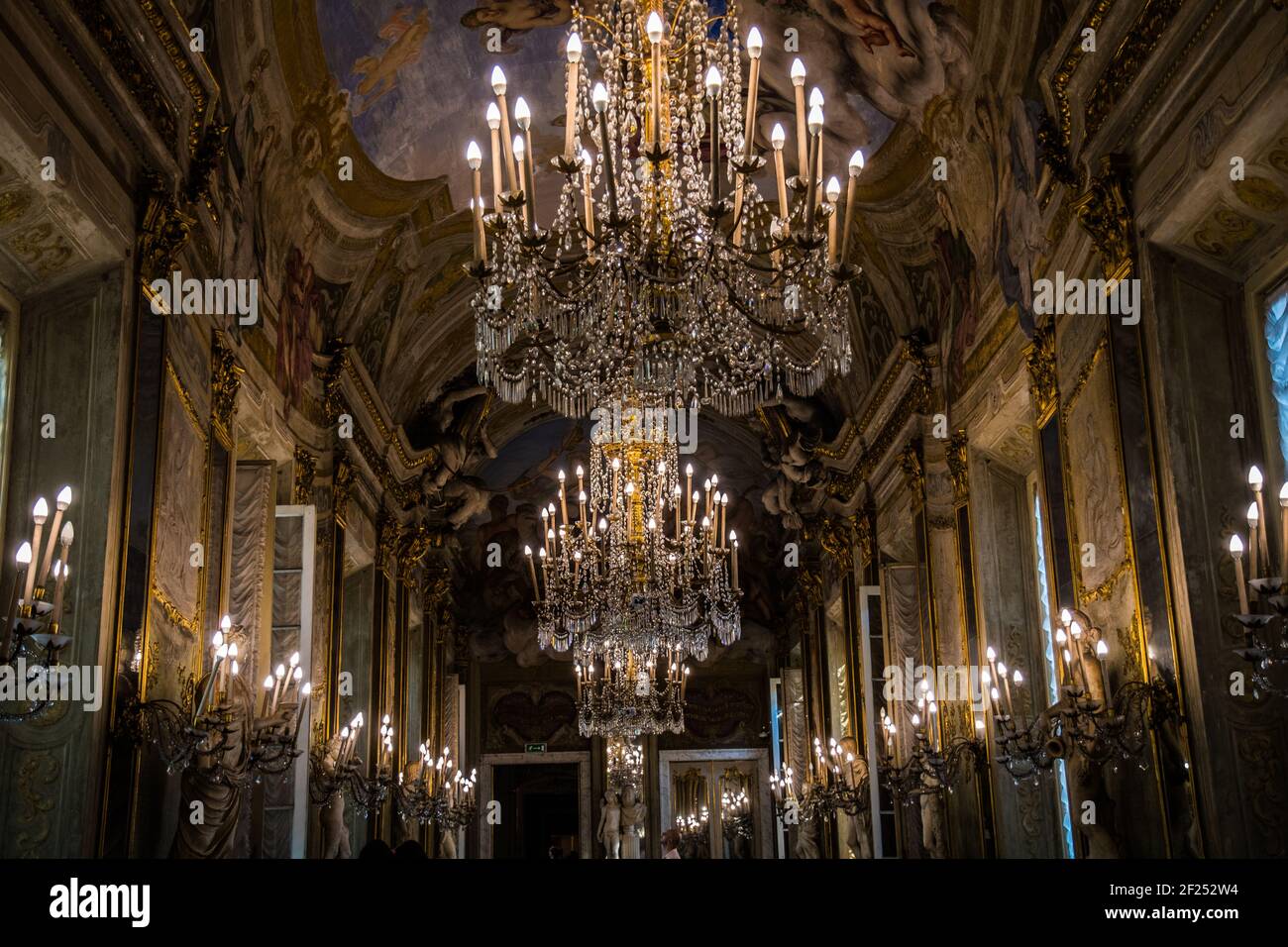 Interior of a baroque house in Genoa Ligury Italy Stock Photo - Alamy