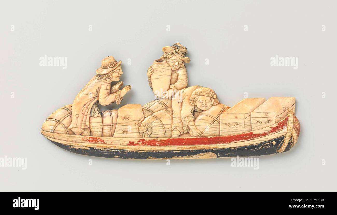 Three Dutch merchants in a pinnace Stock Photo - Alamy