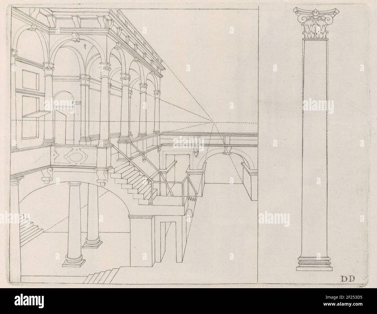 Building with columns and a column of the composite order; Architectura ...