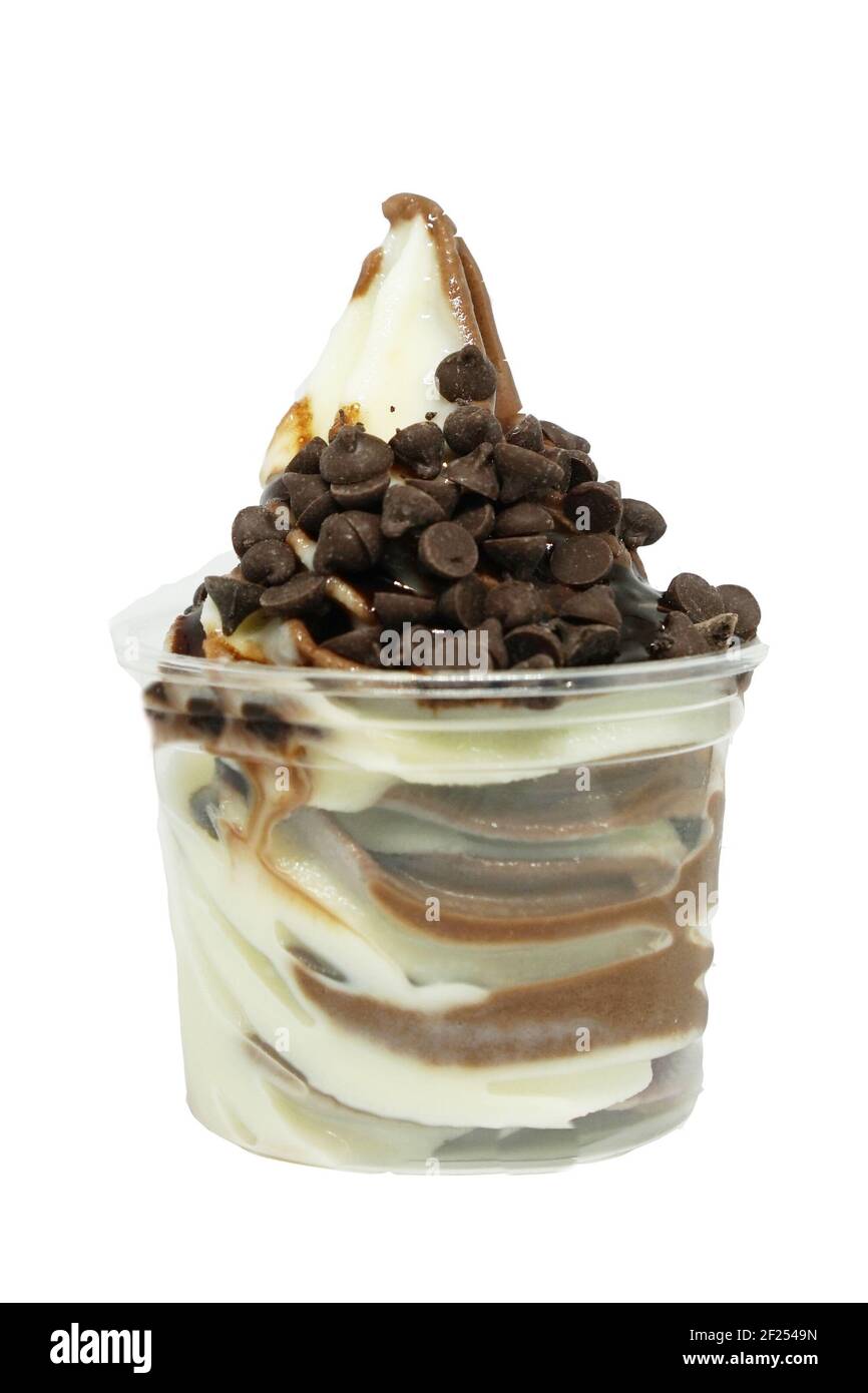 soft serve ice cream in a cup with topping Stock Photo - Alamy