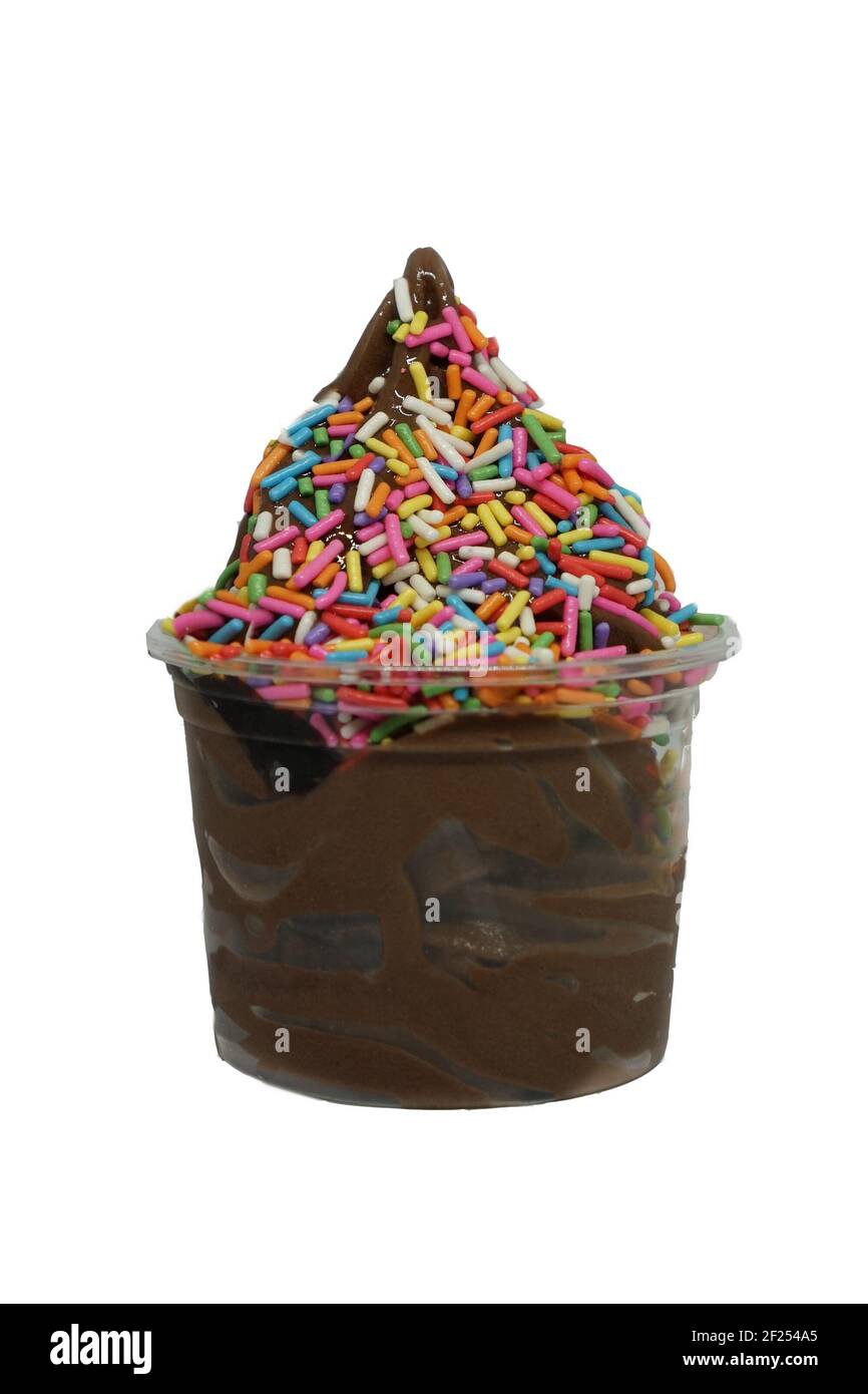 soft serve ice cream in a cup with topping Stock Photo - Alamy