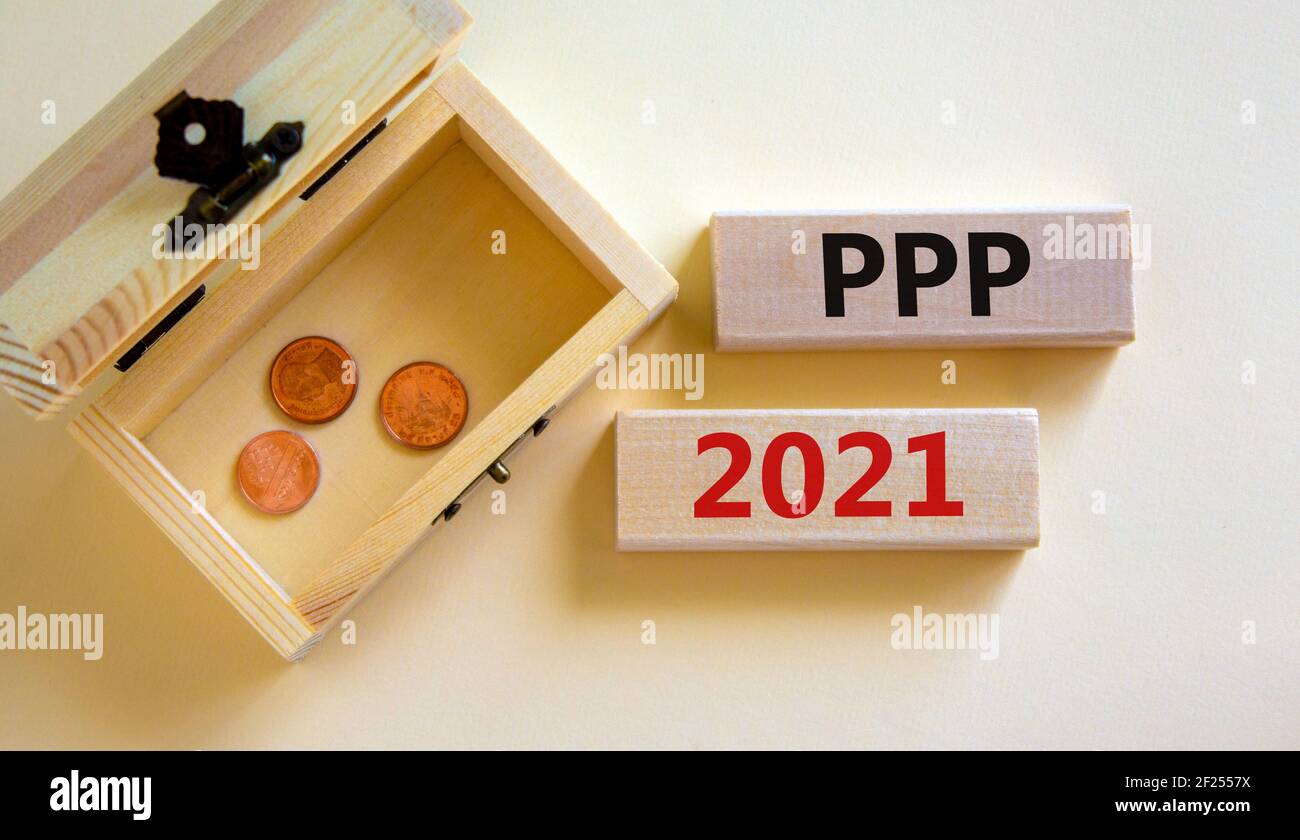 PPP, paycheck protection program 2021 symbol. Concept words PPP ...