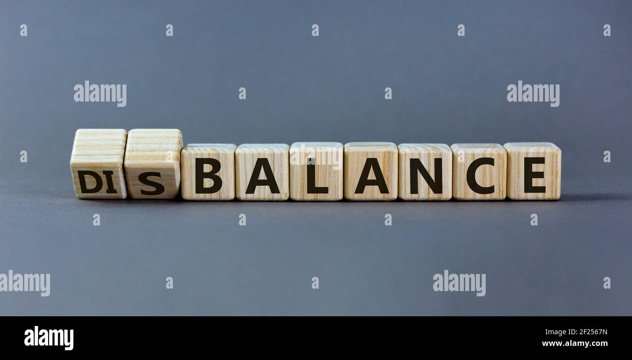 Balance or disbalance symbol. Turned cubes and changed the word ...