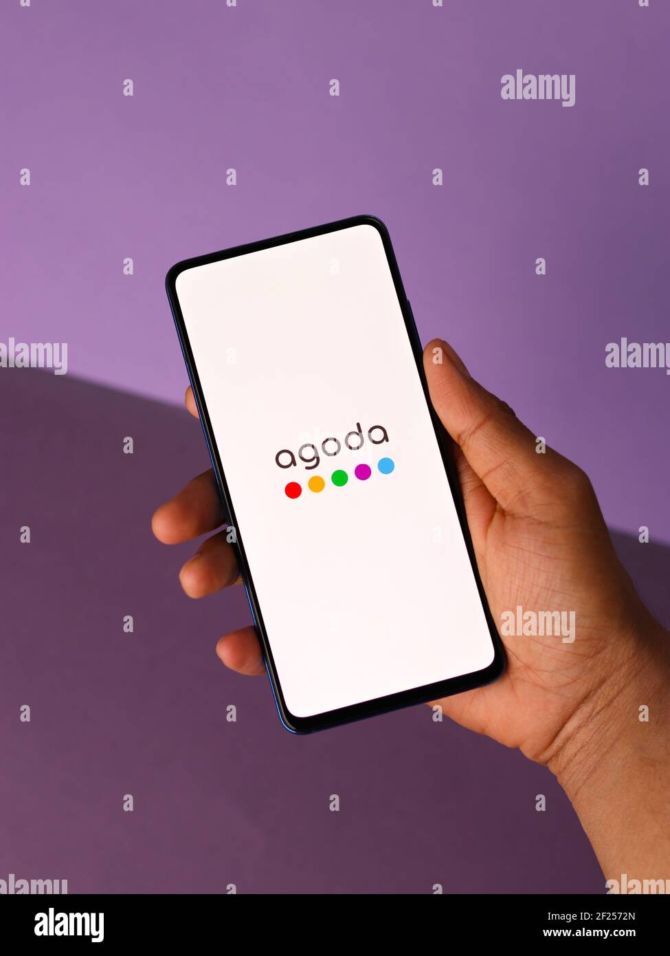 Assam, india - March 10, 2021 : Agoda logo on phone screen stock image ...