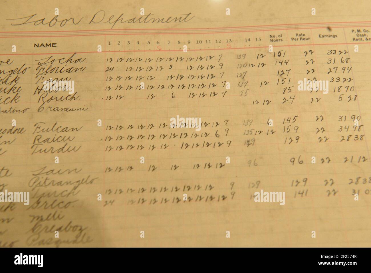 Hour log, Rivers of Steel National Heritage Area visitor's center. Bost ...