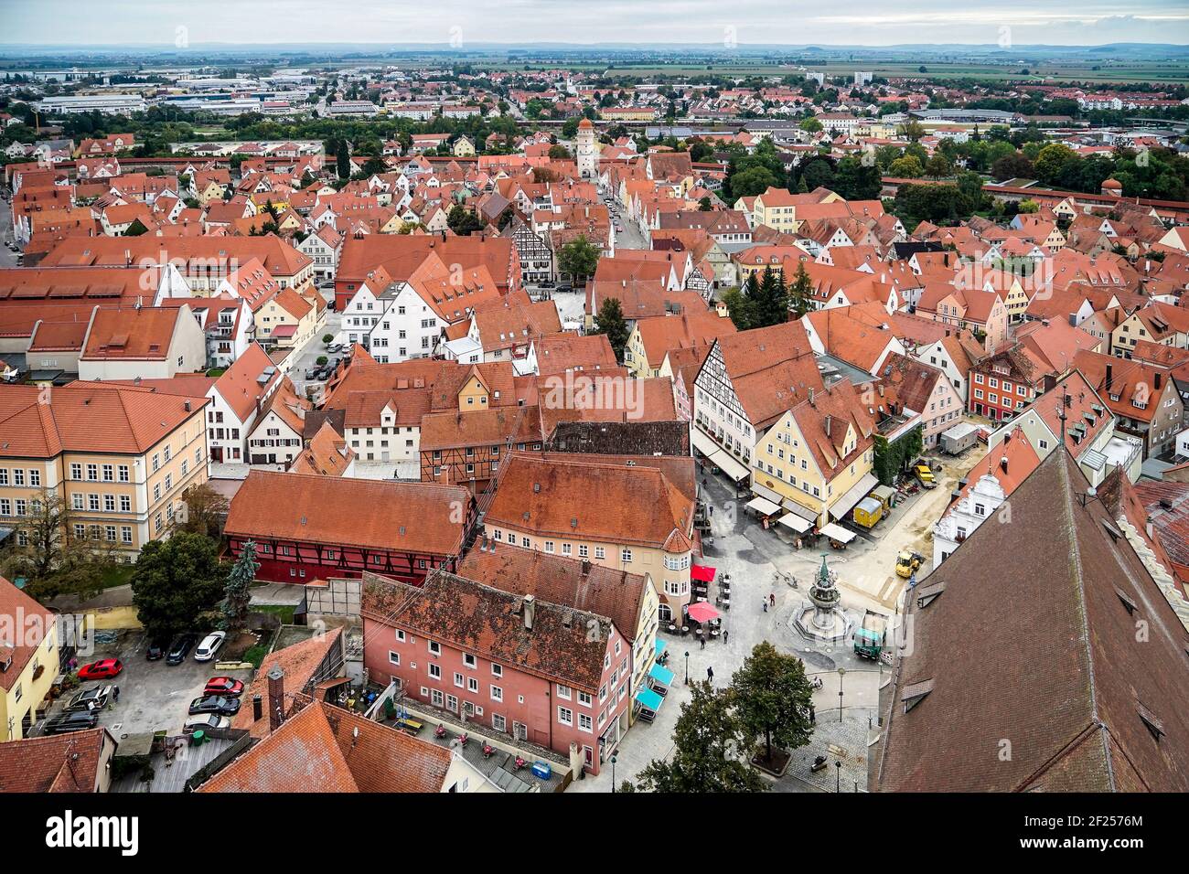 Aerial View of the Skyline of Nordlingen Bavaria in Germany Stock Photo ...