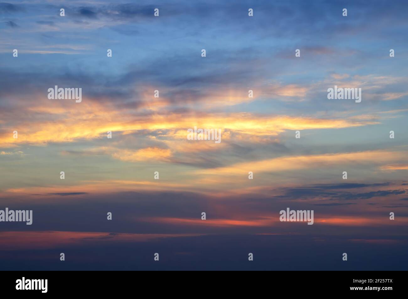 blurred beautiful multi-colored sky with clouds at sunset or sunrise ...