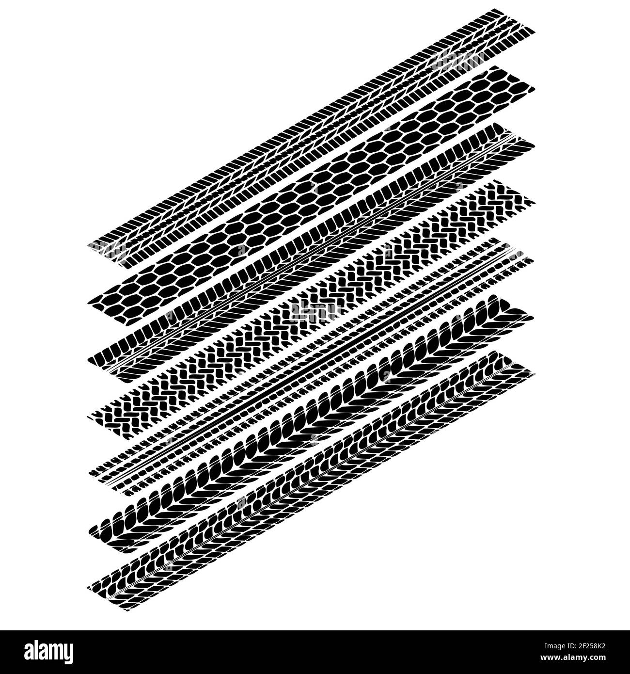 Tire tracks isometric simplify silhouettes set Stock Vector Image & Art ...
