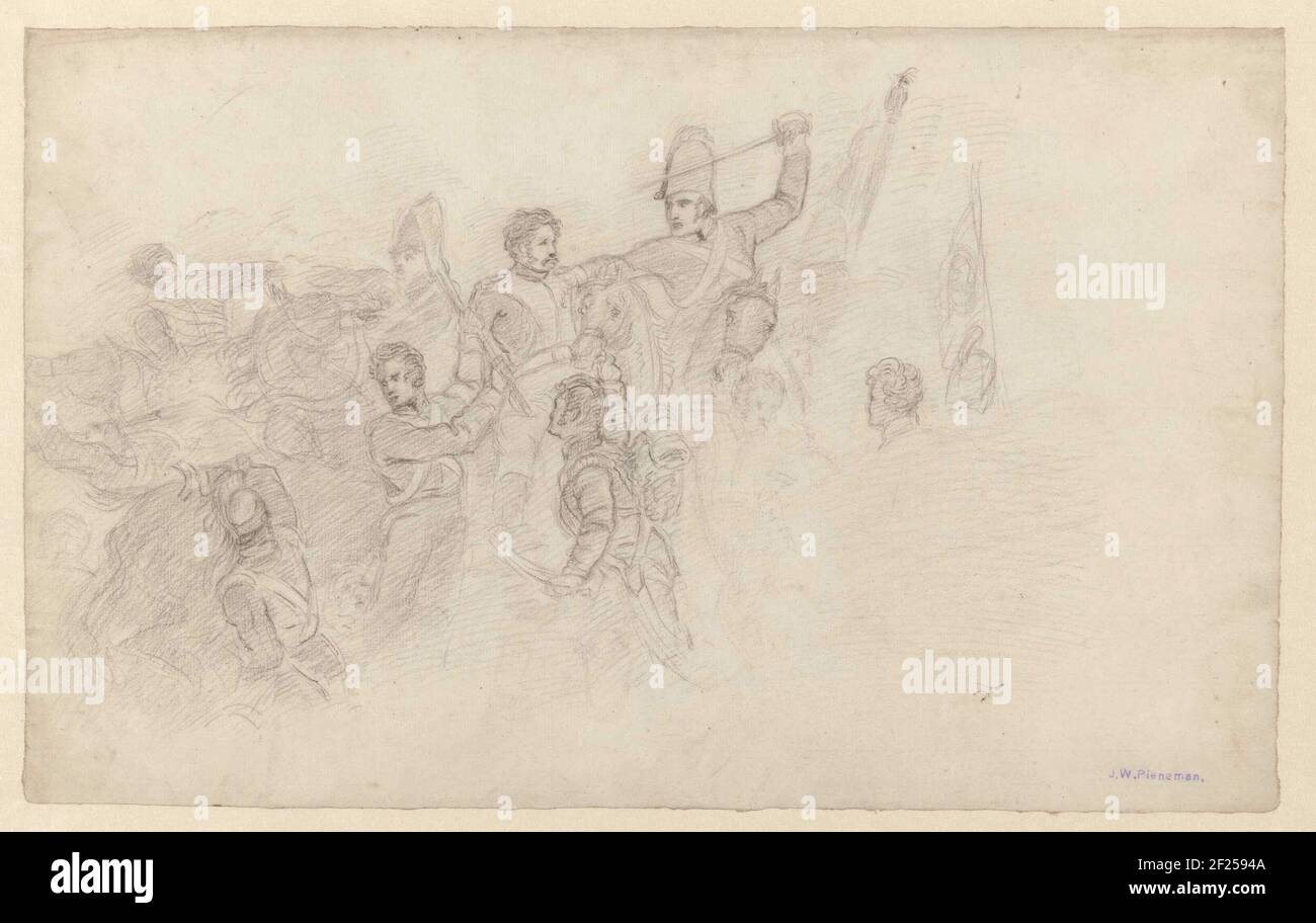 Detail from the painting the Battle of Waterloo Stock Photo - Alamy