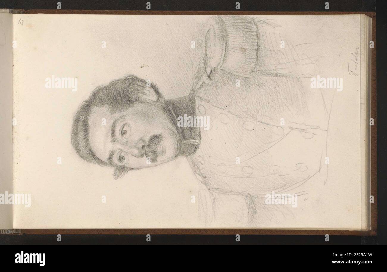Portrait of a military.page 63 from a sketchbook with 188 pages Stock ...