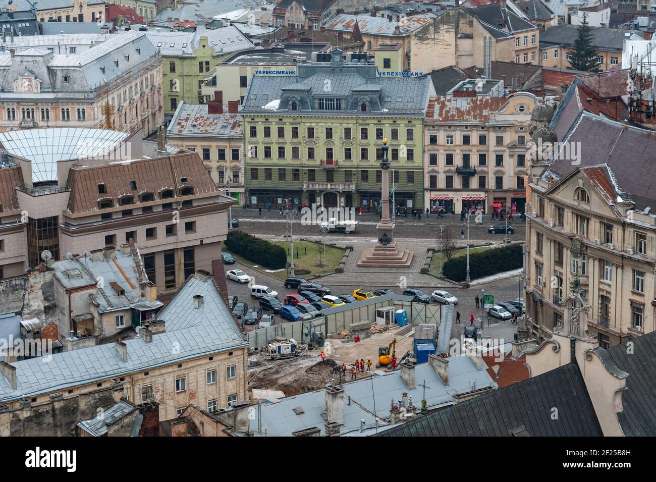 Lviv, Ukraine. 10th Mar, 2021. View of the City from the roof top of ...