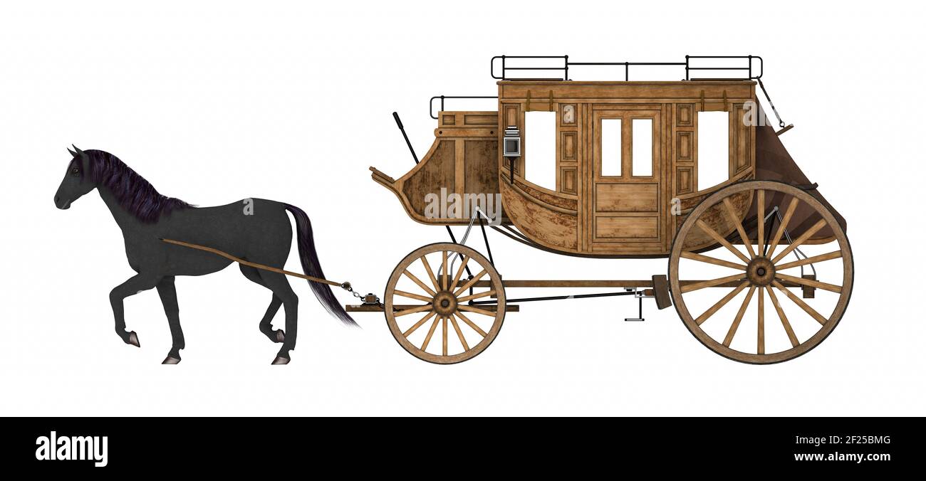 ancient carriage with horse Stock Photo - Alamy