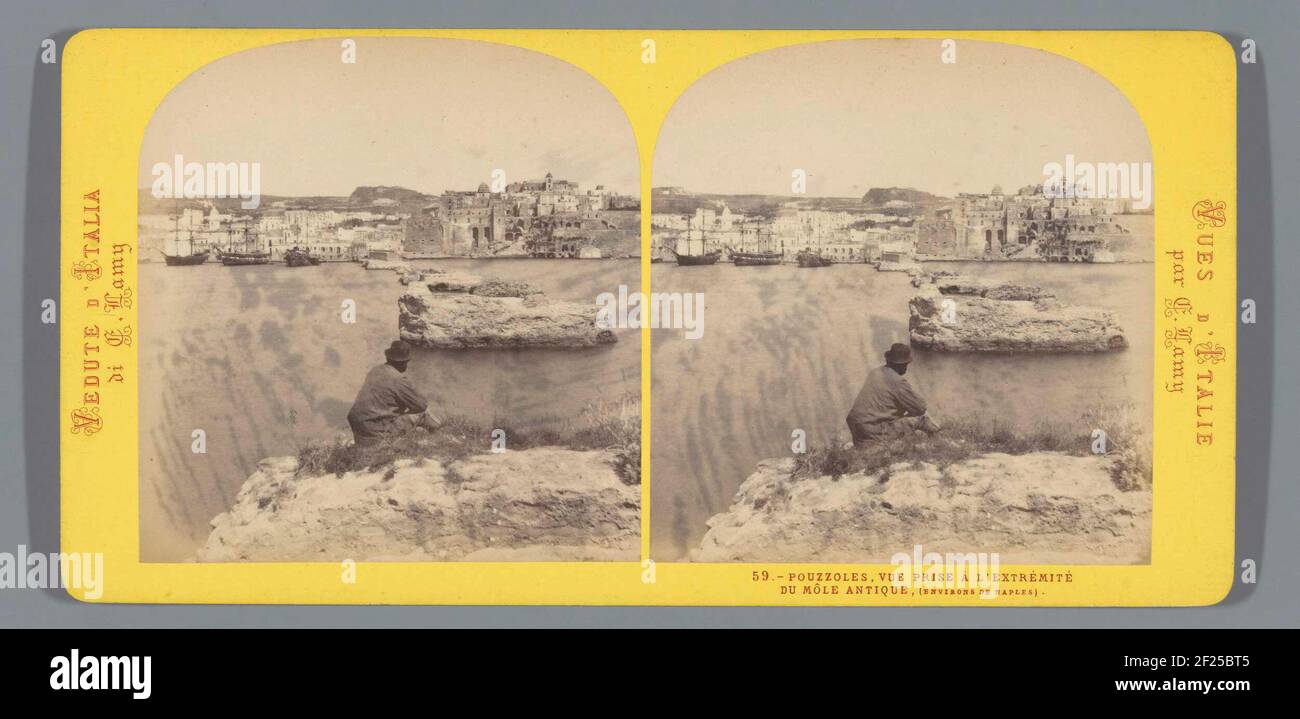 Pozzuoli, view taken at the extremite of ancient moles, (around Naples ...