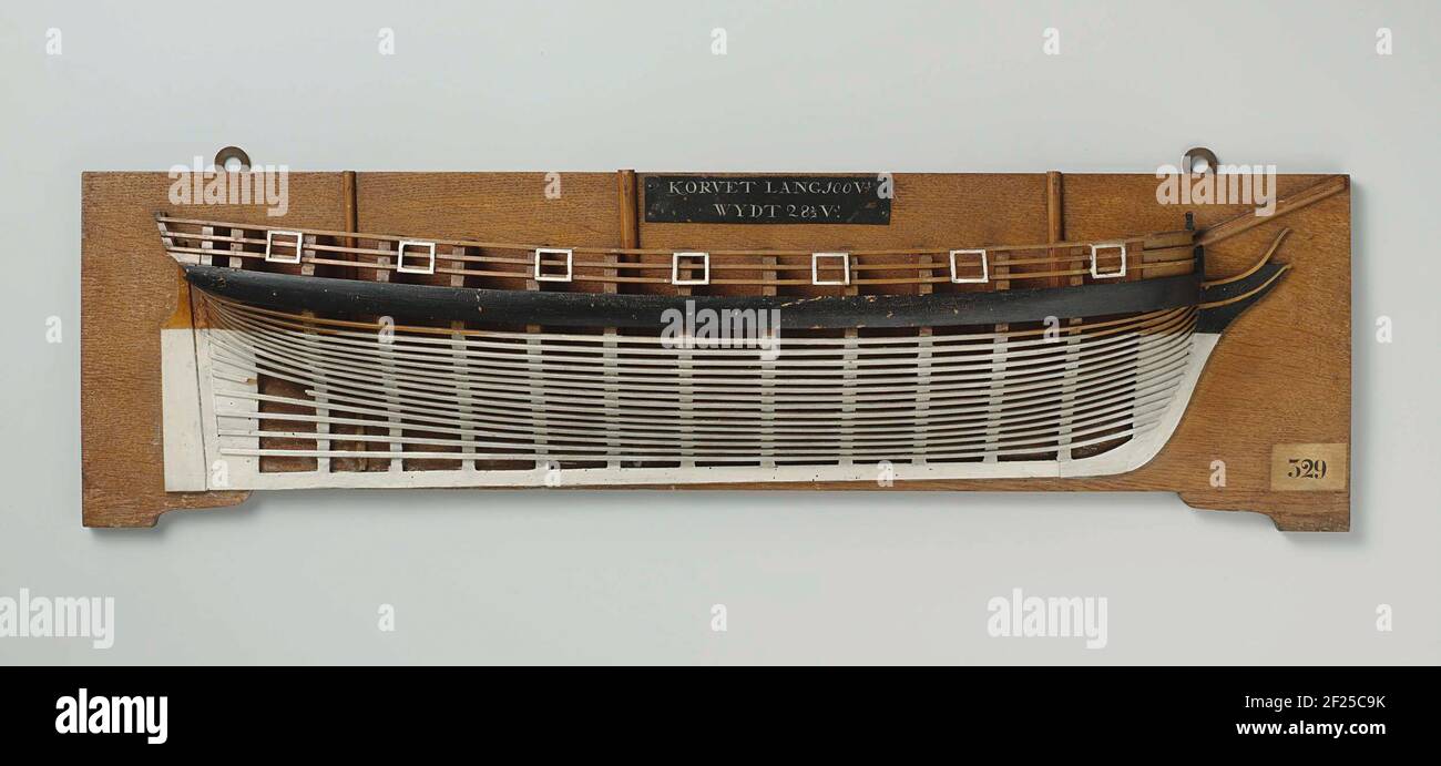 Half Model of a 14-Gun Sloop of War.Polychromed mold model (starboard ...