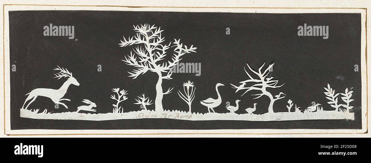 Row with animals and plants Stock Photo - Alamy