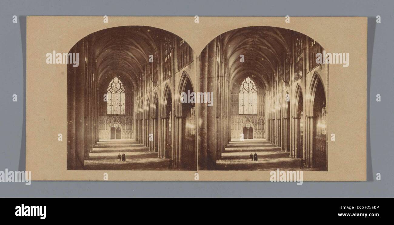 Interior of the York Cathedral; York Minster. The nature, looking west ...