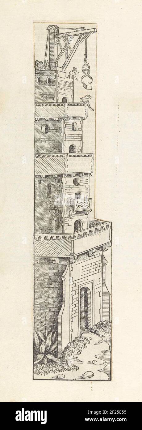 Bouw van de toren van Babel; Liber Chronicarum.Babel tower under ...