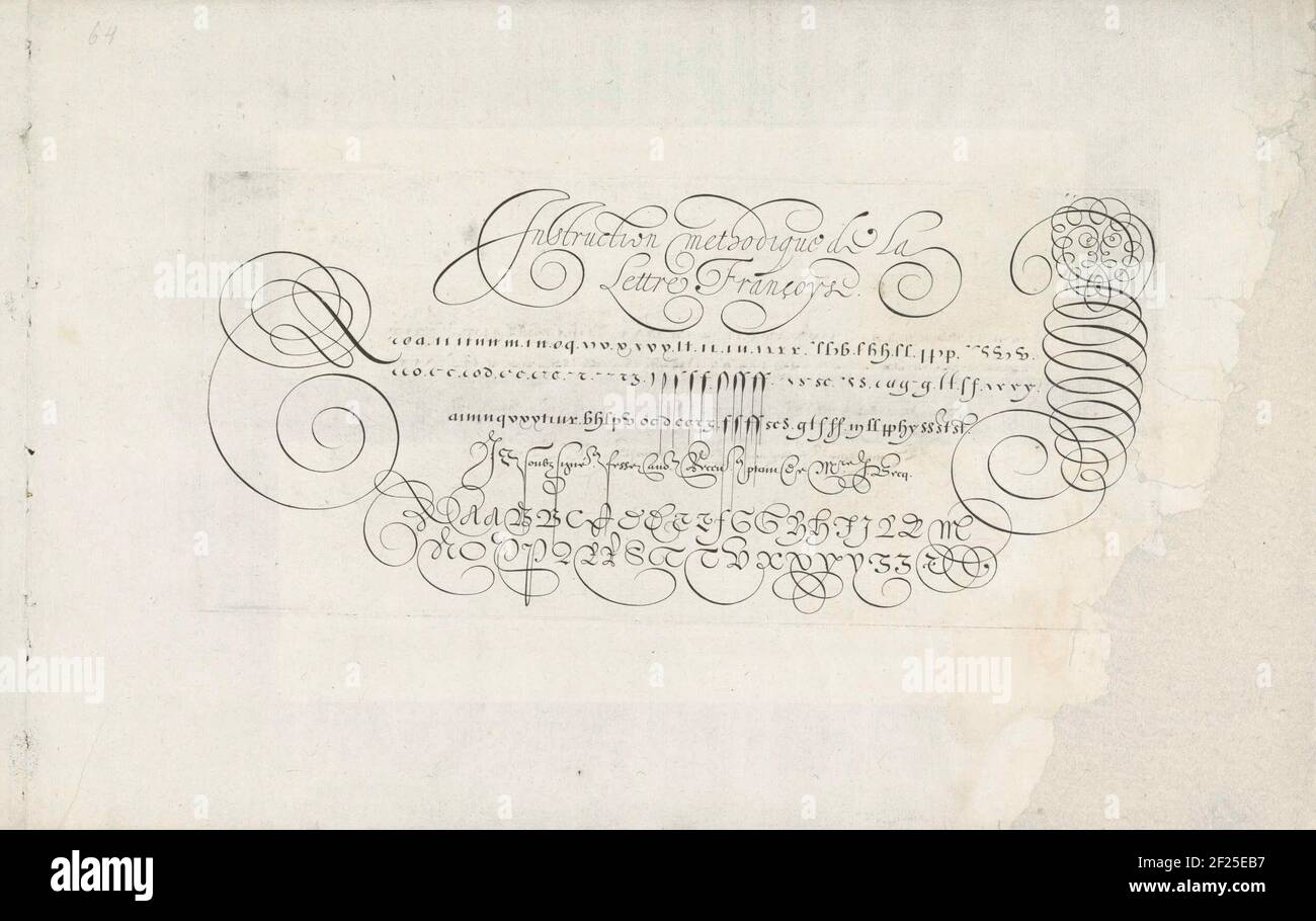 Schrijfvoorbeeld: de Franse letter; Instructien methodique de la lettre ...
