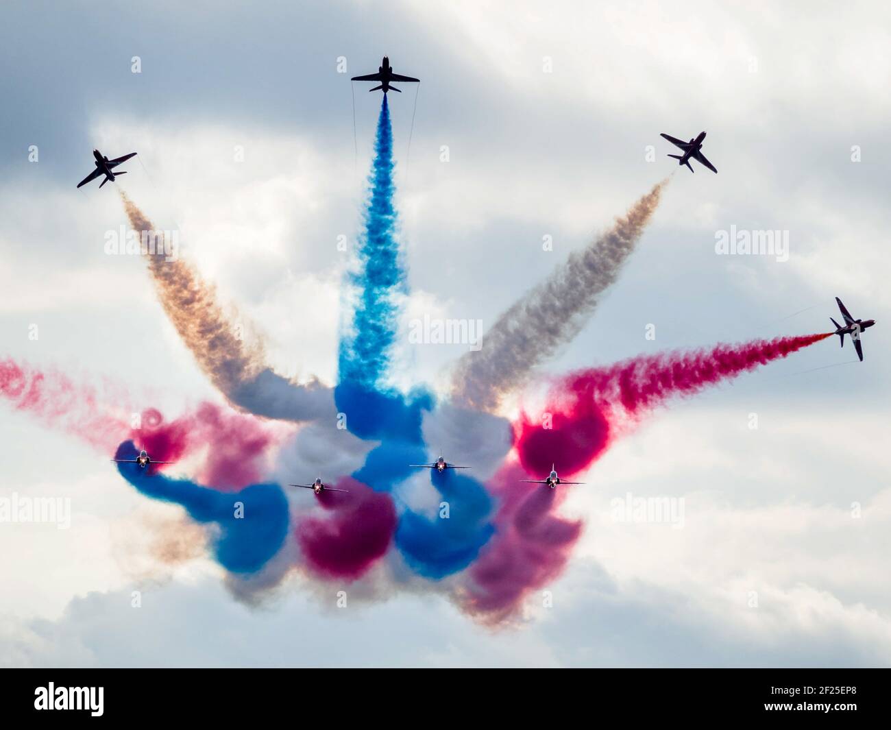 Red Arrows Display Team 50th Anniversary at Biggin Hill Airport Stock ...