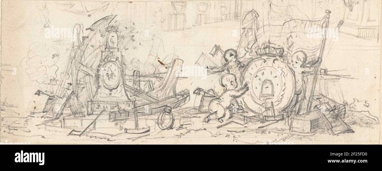 Sketch of putti with symbols related to the voc Stock Photo - Alamy