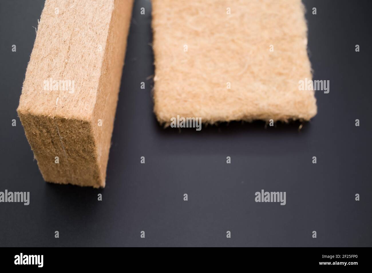 Thermal insulation sheet and panel samples on black background Stock ...