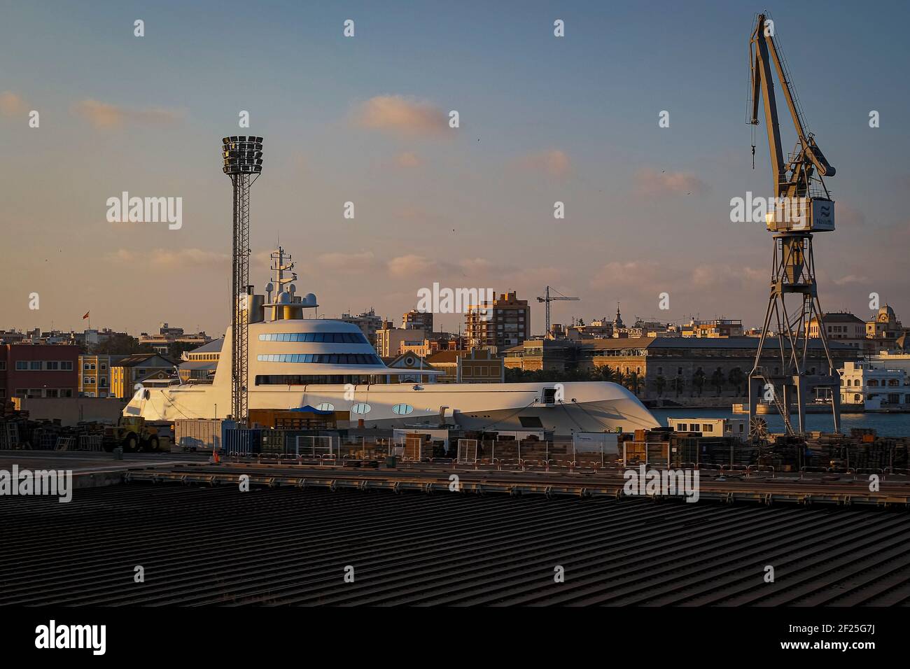 Luxury yachts in the Navantia shipyard, Port of Cartagena. ABEL F. ROS ...