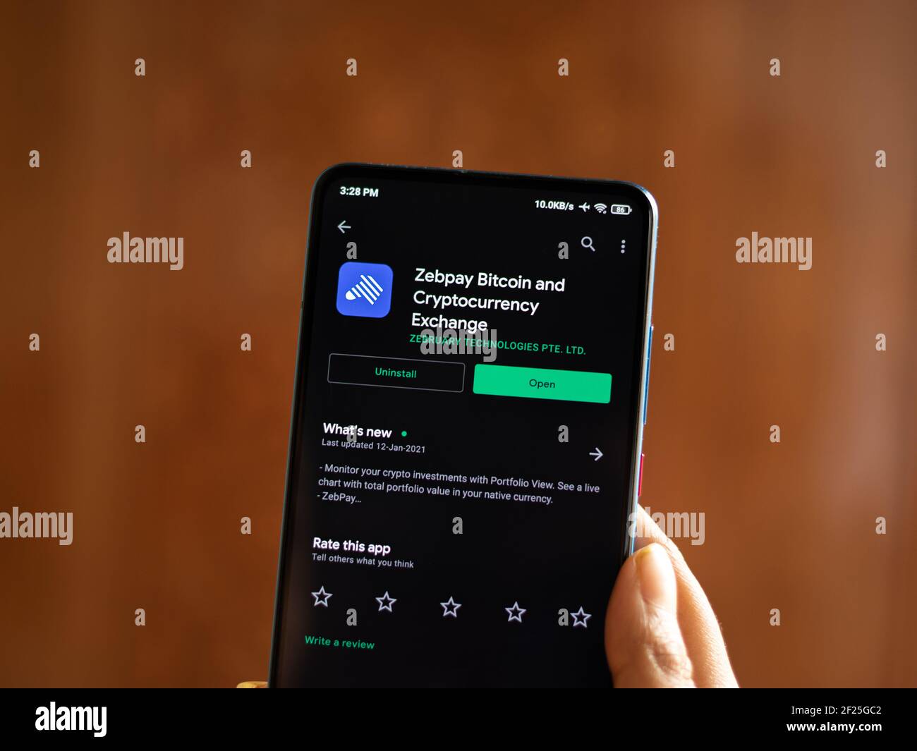 Assam, india - March 10, 2021 : Zebpay logo on phone screen stock image ...