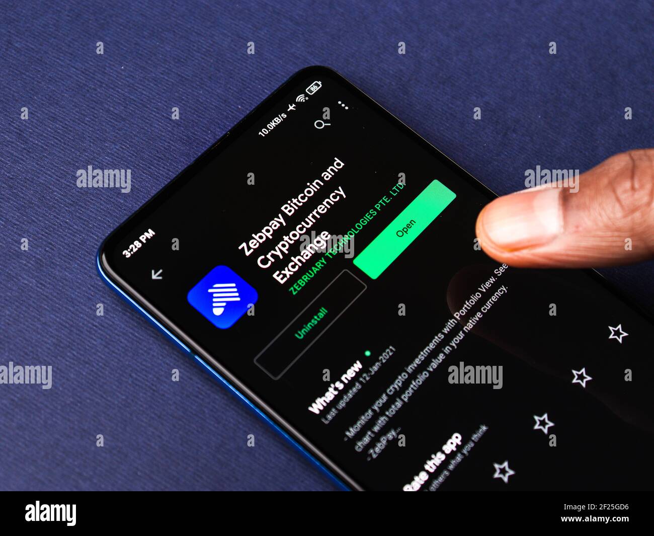 Assam, india - March 10, 2021 : Zebpay logo on phone screen stock image ...