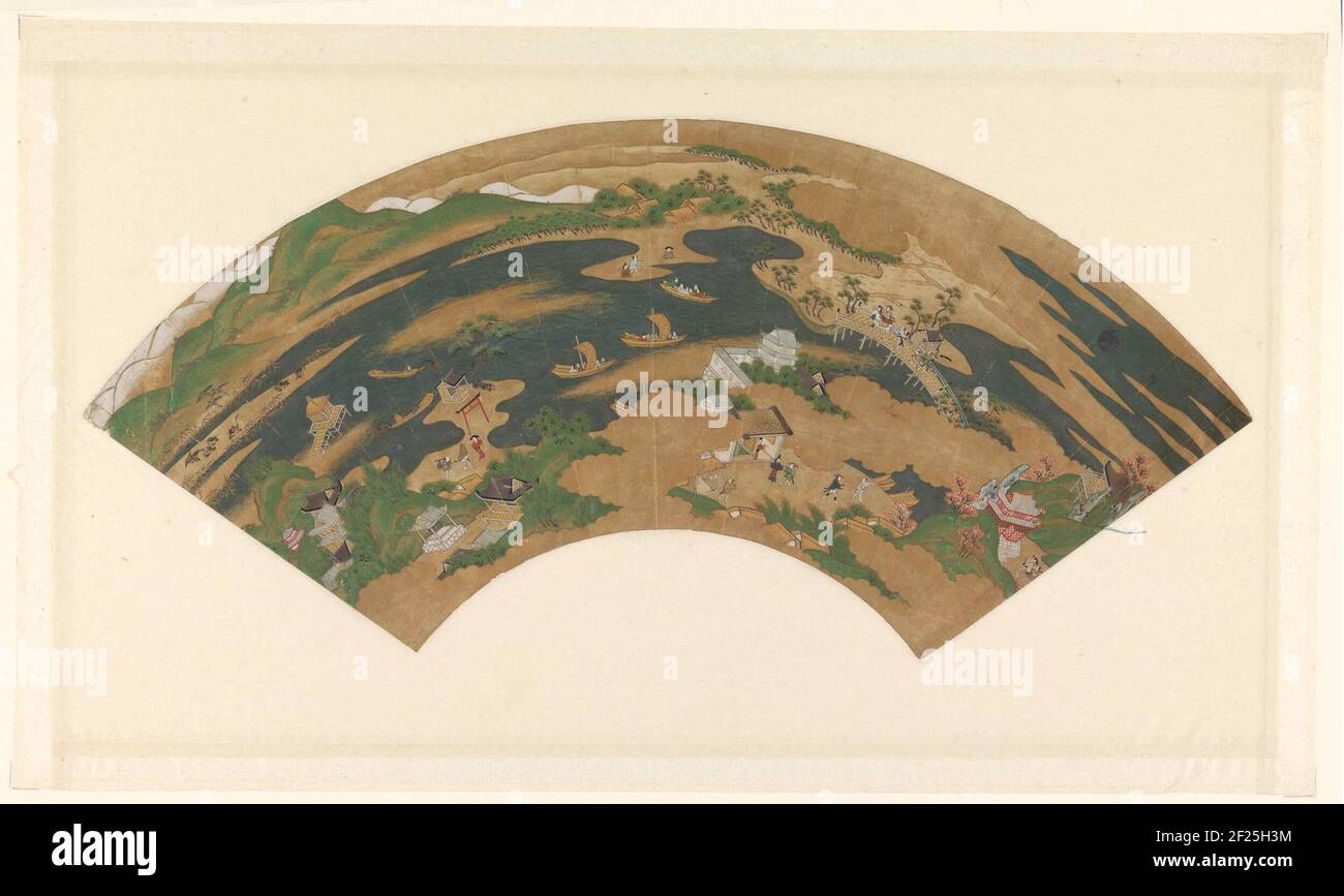 Landscape sheet with a landscape with figures Stock Photo - Alamy