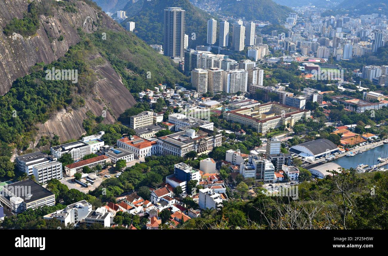 Landscape with panoramic view of Rio de Janeiro skyline as seen from ...
