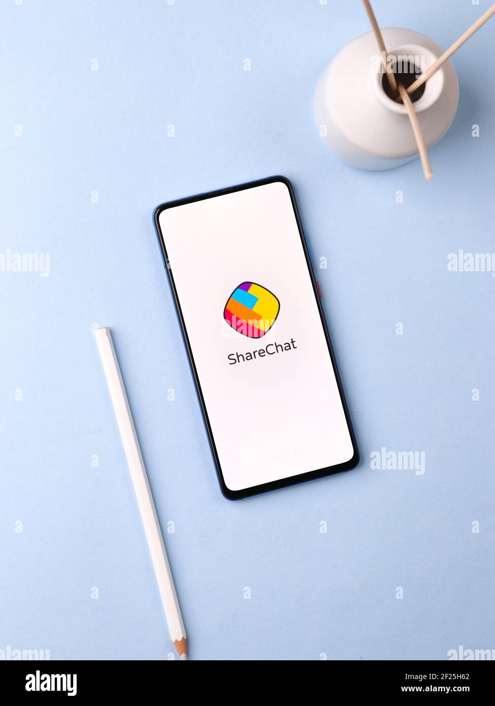 Assam, india - March 10, 2021 : ShareChat logo on phone screen stock ...