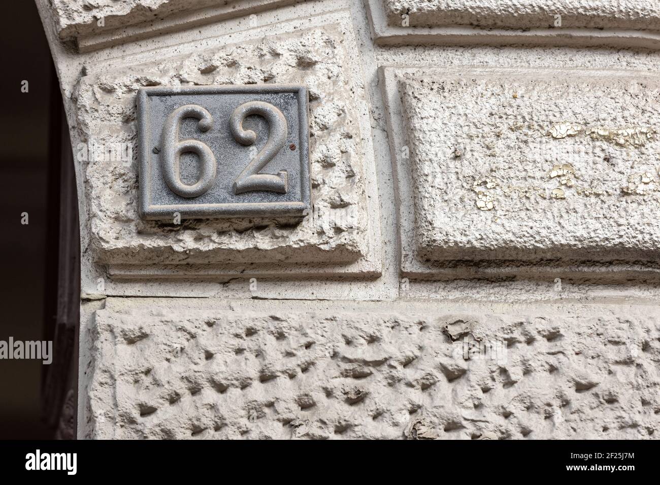62 ancient house number, concept number Stock Photo - Alamy