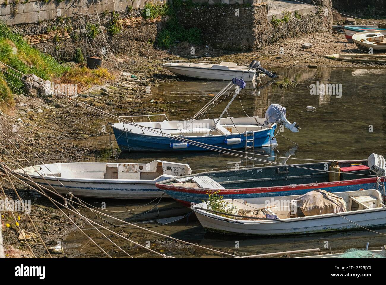 The rise in the ground due to bradyseism, a seismic phenomenon typical ...