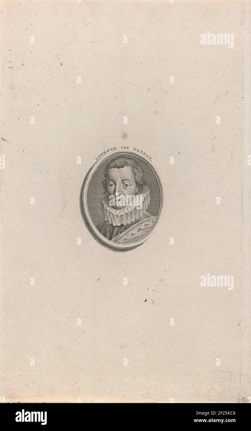 Portrait of Louis, Count of Nassau.Portrait of Louis in An Oval With ...