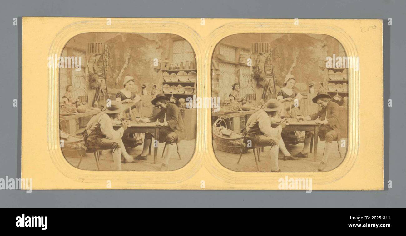 Scene in pub: two dice men at the table Stock Photo - Alamy