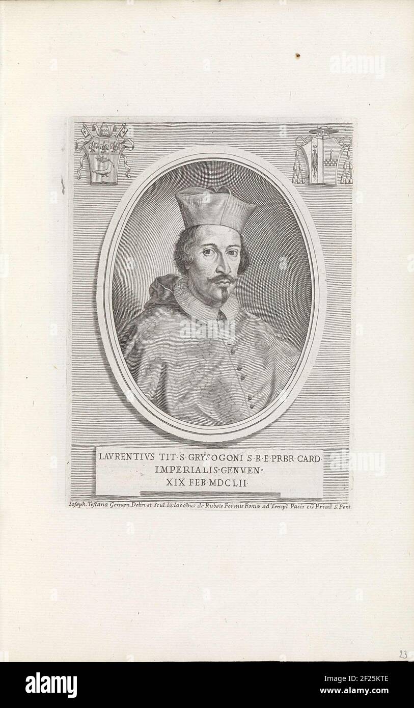 Portret van kardinaal Lorenzo Imperiali; Effigies Nomina et Cognomina S ...