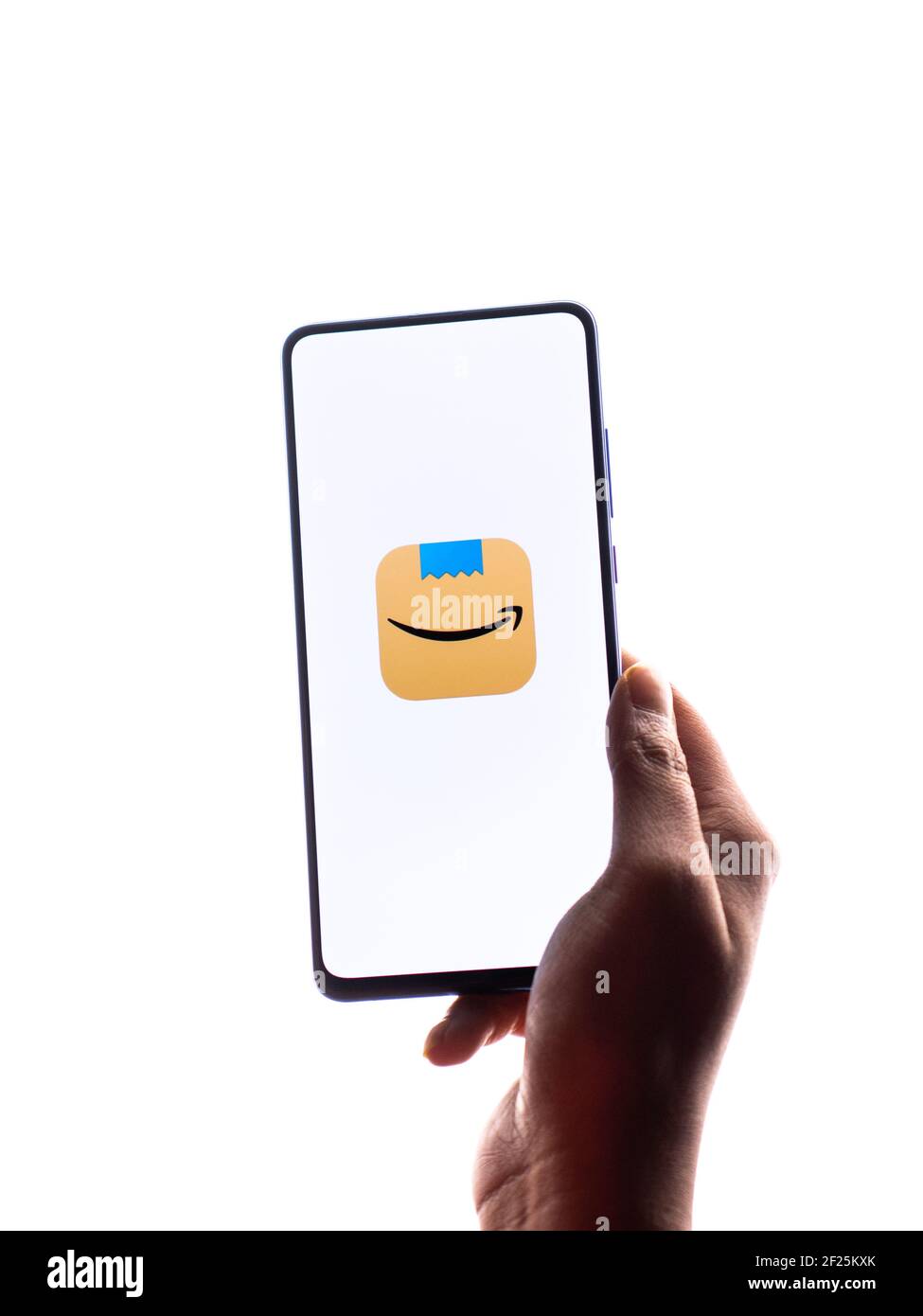 Assam, india - March 10, 2021 : New Amazon logo on phone screen stock ...